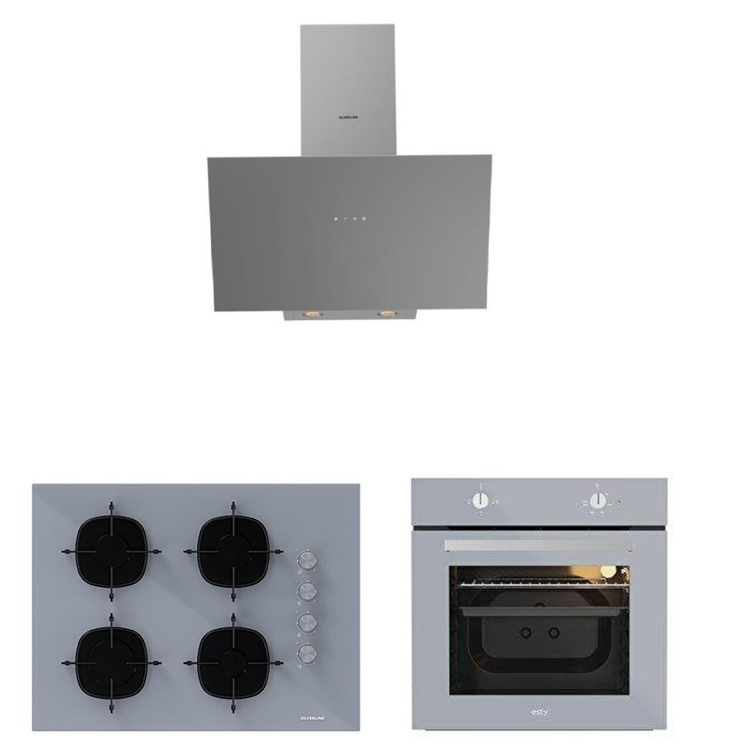 Silverline Karma Gri Cam Ankastre Set 3481 Davlumbaz - CS5665S01 65CM ...